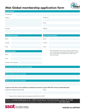Fillable Online webcontent ssatuk co INet Global membership application ...