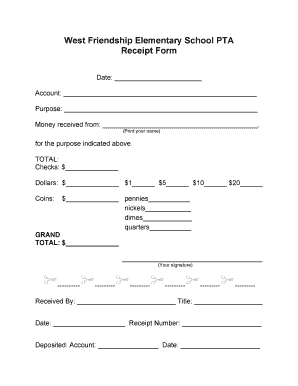 Fillable Online Blank Receipt Form - wfesptayolasitecom Fax Email Print ...