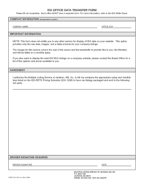 Fillable Online IDX Forms Fax Email Print - pdfFiller