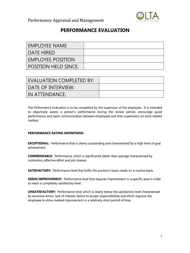 Performance evaluation: Fill out & sign online | DocHub
