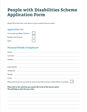 Fillable Online downdc gov People with Disabilities Scheme Application ...