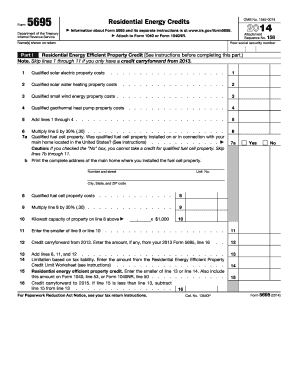 Fillable Online Form 5695 Residential Energy Credits 2014 ...