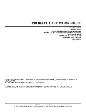 Fillable Online Probate Questionnaire - W. Vito Lanuti & Associates, PC ...