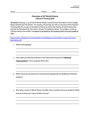Fillable Online AP World - Introduction - Overview of Historical ...