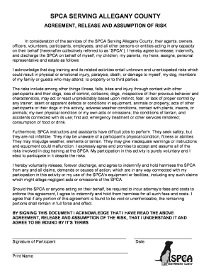 Fillable Online spca%20release%20form-s1.doc Fax Email Print - pdfFiller