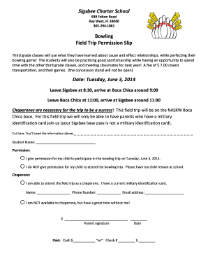 Fillable Online sigsbee Sigsbee Charter School Bowling Field Trip ...