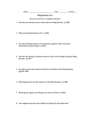 Fillable Online edublogs misd Ming Dynasty worksheet - Edublogs Macomb ...
