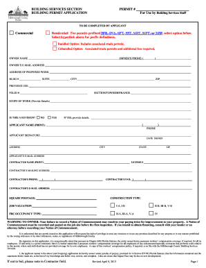 Fillable Online BUILDING SERVICES SECTION PERMIT BUILDING PERMIT Fax ...