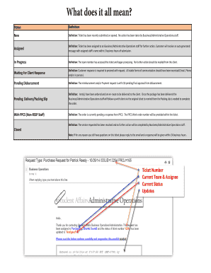 Fillable Online Definition: Ticket has been recently submitted or ...