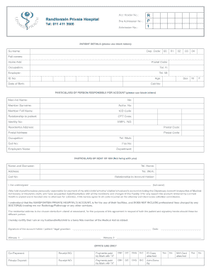 Fillable Online Lenmed Health Randfontein Private Hospital Admission Form Fax Email Print ...