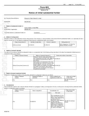 Fillable Online Notice of Initial Substantial Holder Fax Email Print ...