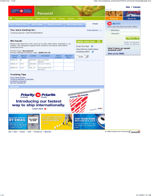 Fillable Online Canada Post Track 1 of 1 https://em Fax Email Print ...
