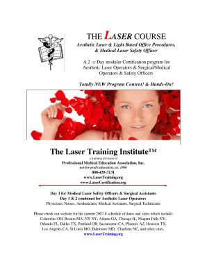 Fillable Online aslmsmembers THE LASER COURSE The Laser Training ...