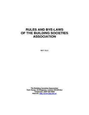 Fillable Online bsa org RULES AND BYE-LAWS OF THE BUILDING SOCIETIES ...