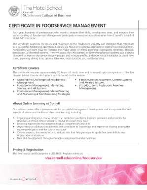 Fillable Online CERTIFICATE IN FOODSERVICE MANAGEMENT Fax Email Print ...