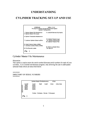 Fillable Online UNDERSTANDING CYLINDER TRACKING SET-UP AND USE Fax ...