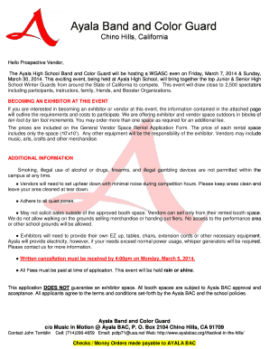 Fillable Online ayalabac Ayala Band and Color Guard SCPA Championships ...