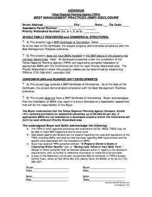 Fillable Online TRPA BMP disclosure form August 03PDF Fax Email Print ...
