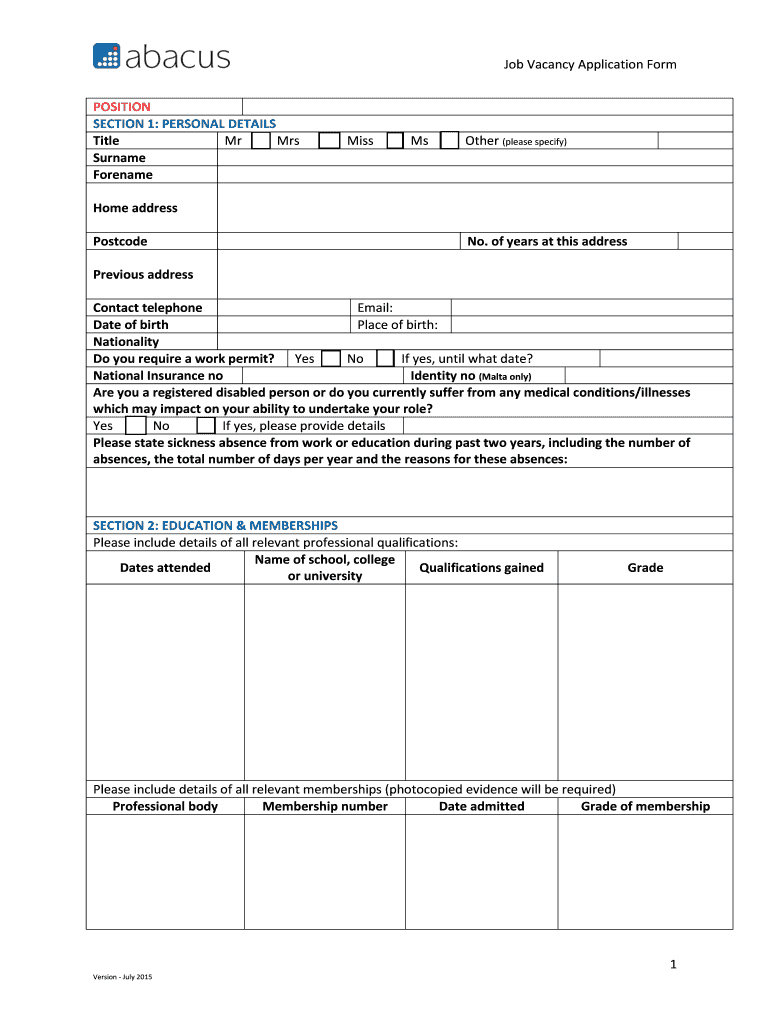 Fillable Online Download application bformb - Abacus Fax Email Print - pdfFiller