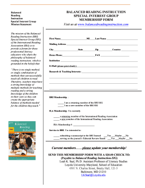 Fillable Online BALANCED READING INSTRUCTION Fax Email Print - pdfFiller