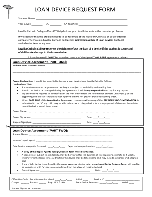 Fillable Online lavalla vic edu LOAN DEVICE REQUEST FORM - Lavalla ...