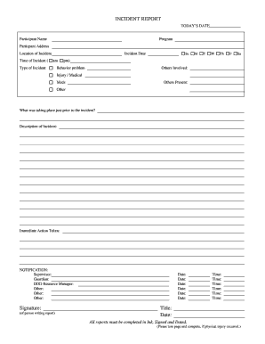106 Printable Incident Report Template Forms - Fillable Samples in PDF ...