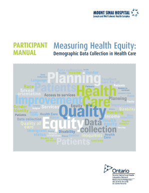Fillable Online torontohealthequity ParticiPant Measuring Health Equity ...