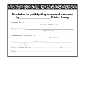 Fillable Online cslpreads Permission for participating in an event ...