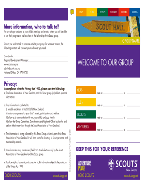 Fillable Online region1 scouts org WELCOME TO OUR GROUP - SCOUTS NZ ...