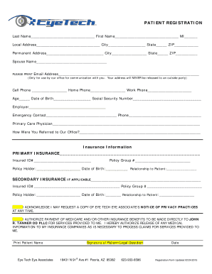 Fillable Online New Patient Forms - Eye Tech Eye Associates Fax Email ...