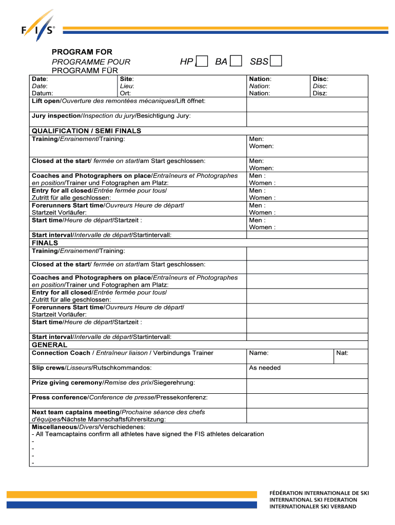 Fillable Online PROGRAM FOR PROGRAMME POUR HP BA SBS PROGRAMM FR Fax Email Print - pdfFiller