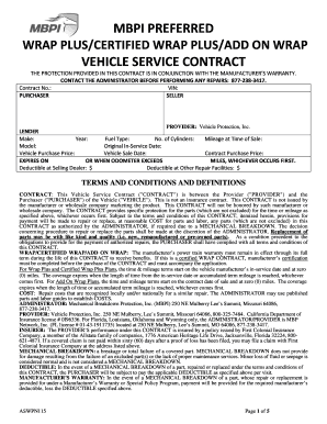 Fillable Online Wrap/Wrap Plus - Sample Contract - Mechanical Breakdown ...