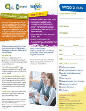 Fillable Online Expression of Interest Form - Youth Connect Fax Email ...