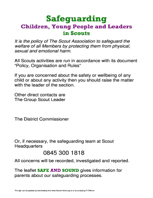 Fillable Online hampshirescouting org Safeguarding Notice Safeguarding ...