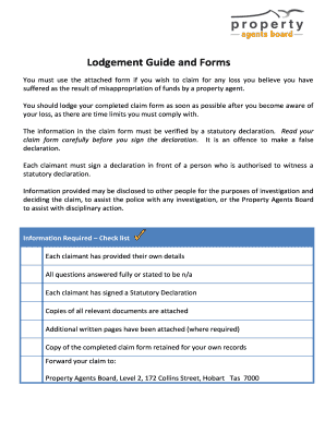 Fillable Online Lodgement Guide and Forms - Property Agents Board Fax ...