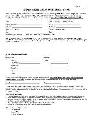 Fillable Online fcrsainc Exercise Induced Collapse Swab Submission Form ...