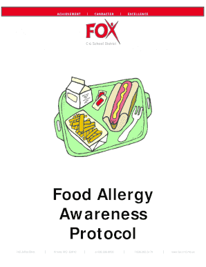 Fillable Online foxms fox k12 mo Food Allergy Awareness Protocol ...