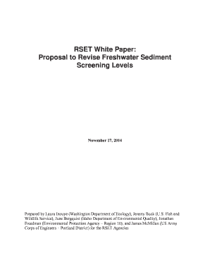 Fillable Online nwd usace army RSET White Paper Proposal to Revise ...