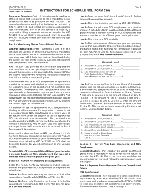 Fillable Online INSTRUCTIONS FOR SCHEDULE NOL bFORM 720b Fax Email ...