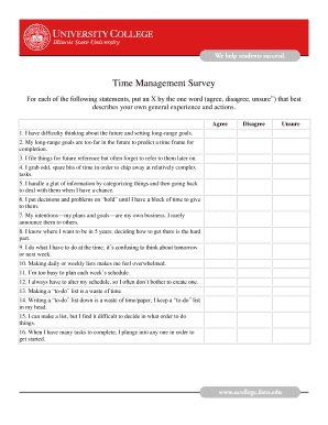 Fillable Online Time Management Survey Fax Email Print - pdfFiller