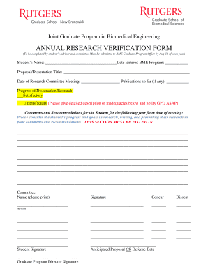 Fillable Online soe rutgers ANNUAL RESEARCH VERIFICATION FORM - Rutgers School of - soe rutgers ...