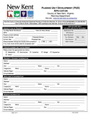 Fillable Online PLANNED UNIT DEVELOPMENT PUD APPLICATION County of New Fax Email Print - pdfFiller