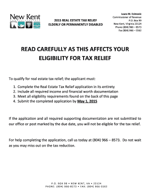 Fillable Online 2015 TAX RELIEF APPLICATION - FULLdocx Fax Email Print ...