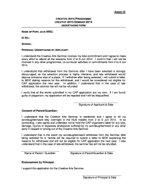 Fillable Online acsindep moe edu CREATIVE ARTS PROGRAMME CREATIVE ARTS ...