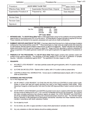Fillable Online ASI RF DIRECT SLIDE TEST Doc6004-700DC CLSI Effective ...