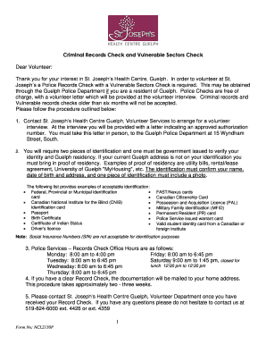 Fillable Online Criminal Records Check and Vulnerable Sectors Check Fax ...