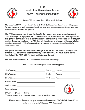 Fillable Online wickliffeschools Wickliffe Elementary School Fax Email ...