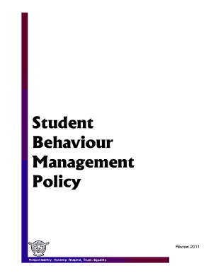 Fillable Online lameroorcs sa edu Student Behaviour Management Policy ...