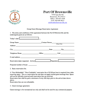 Fillable Online portofbrownsville Guest Agreement Form - Port of ...