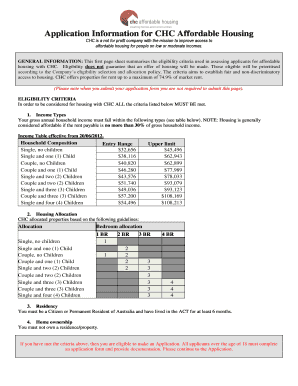 Fillable Online Application Information for CHC Affordable Housing Fax ...